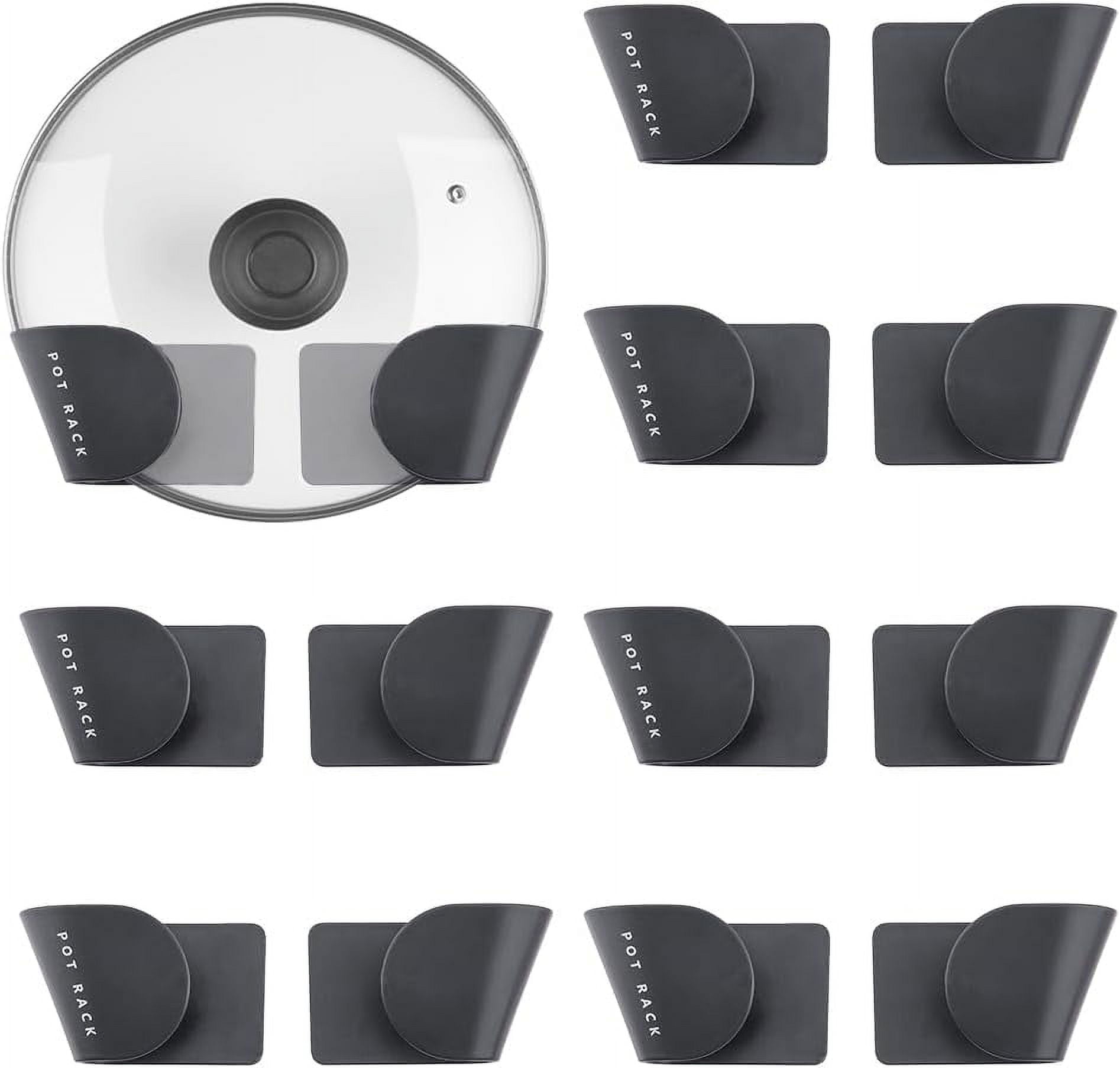 6 Pairs Plastic Universal Adjustable Pot Lid Organizer Cabinet Black ...