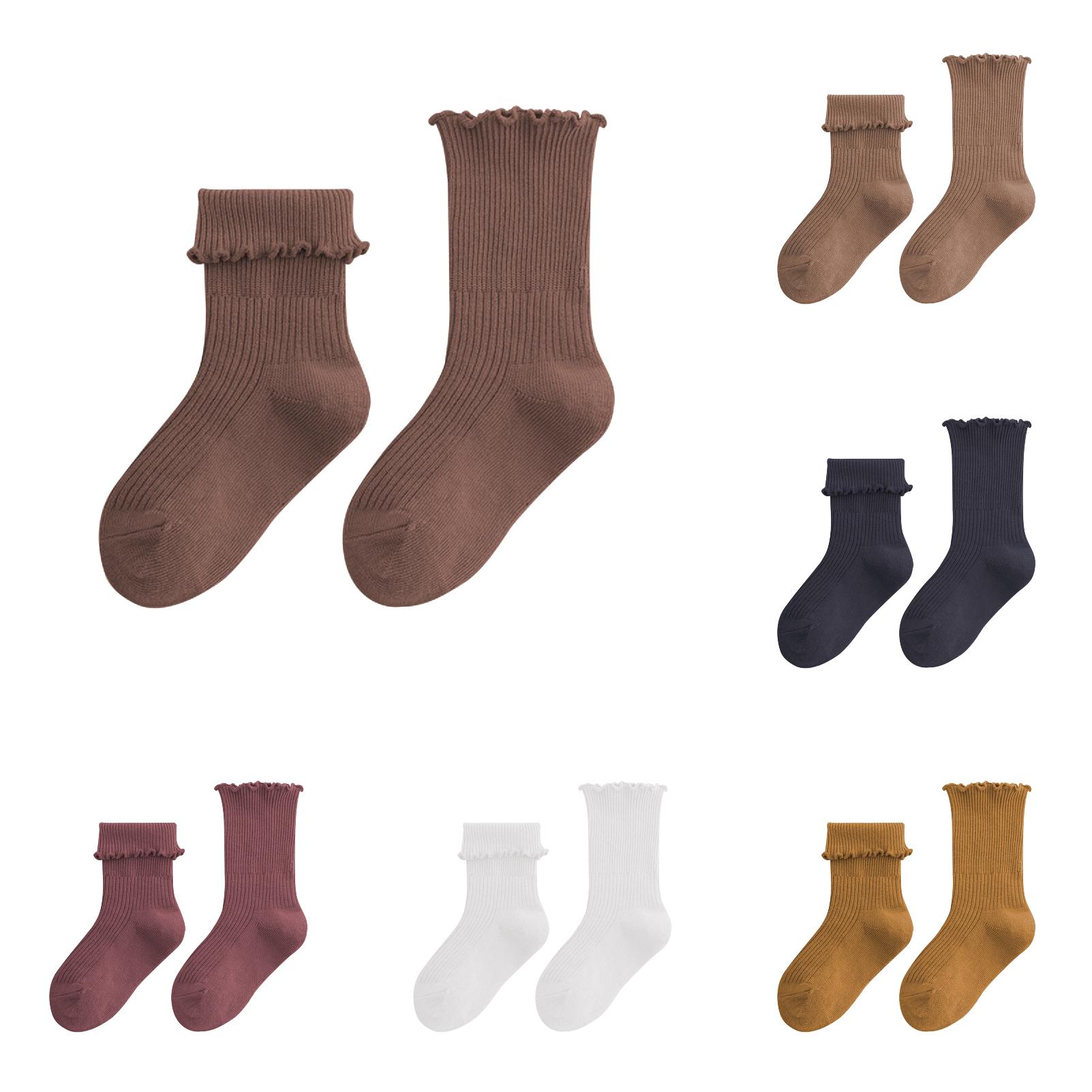6 Pairs Ruffle Socks Girls Socks 6-8 Years Old Cable Knit Cute Ankle ...