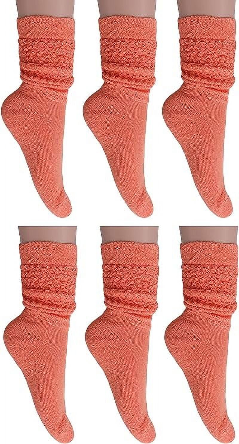 6 Pairs Slouch Socks Women and Men Shoe Size 5 to 10 (Peach) - Walmart.com