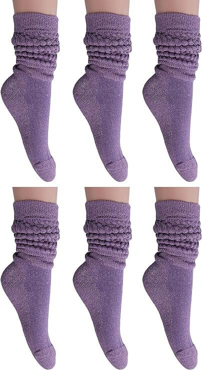 6 Pairs Slouch Socks Women and Men Shoe Size 5 to 10 (Purple) - Walmart.com