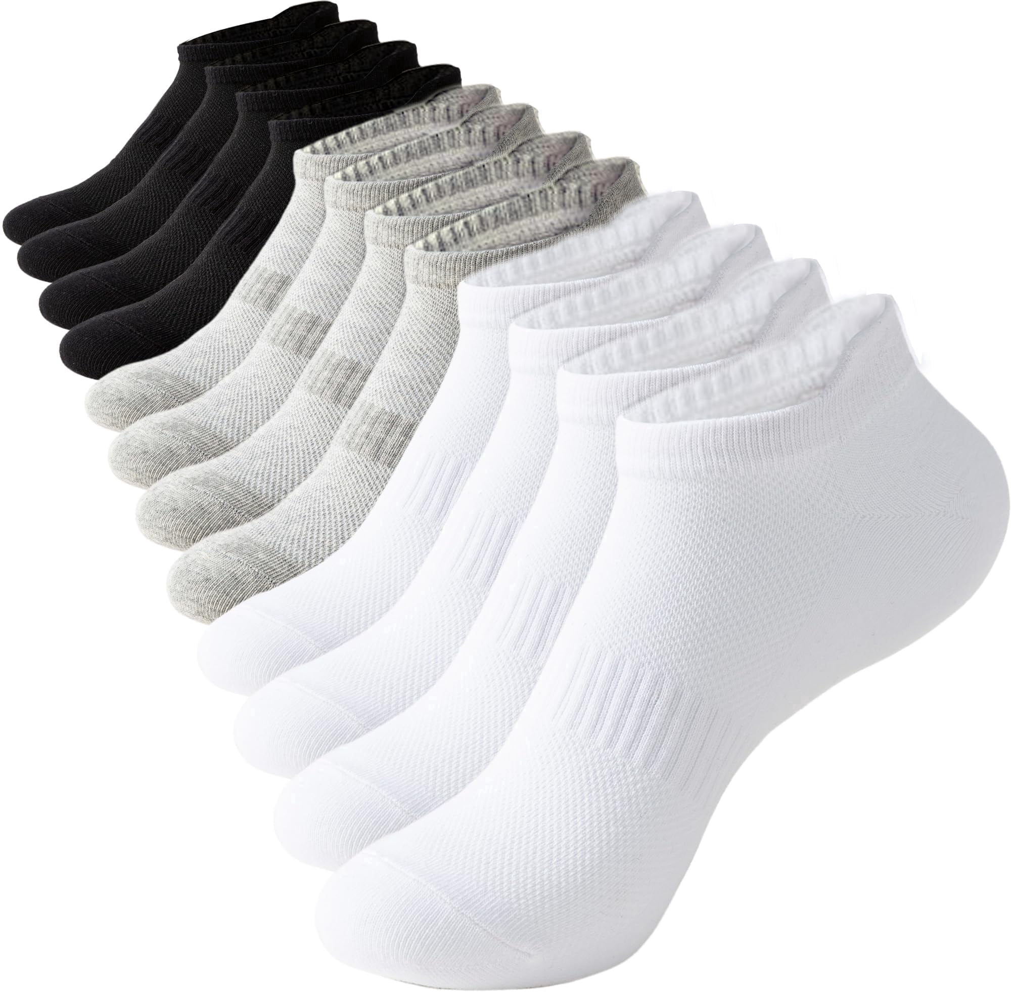 6 Pairs Socks for Men, Ankle Running Socks Cotton Breathable Stretchy ...