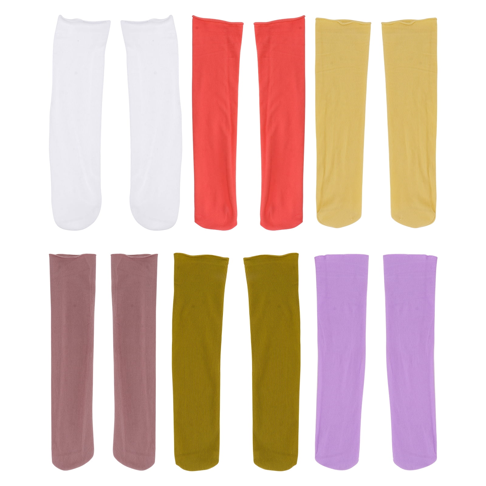 6 Pairs Solid Color Ice Stockings Stuffers' Socks Summer Cool ...