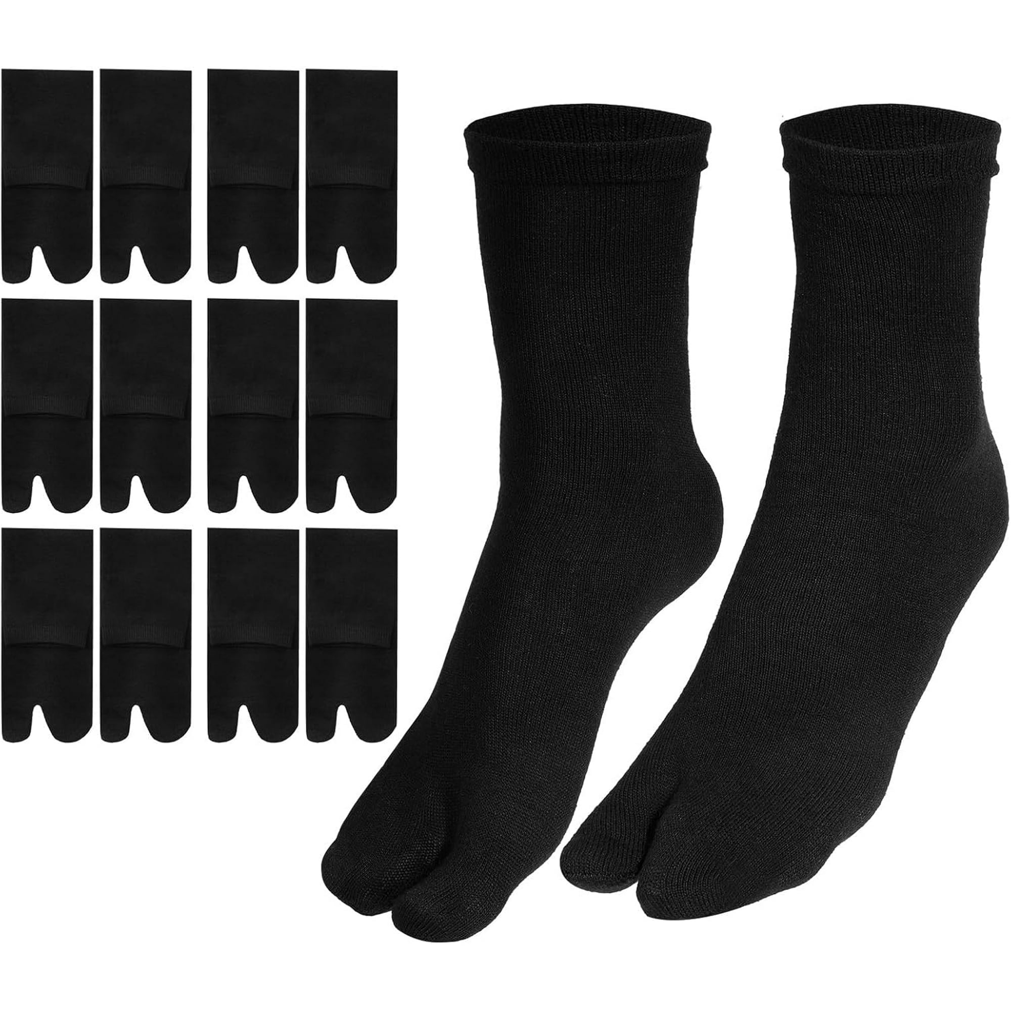 6 Pairs Tabi Socks, Elastic Flip Flop Socks Cotton Split Toe Sock Non ...