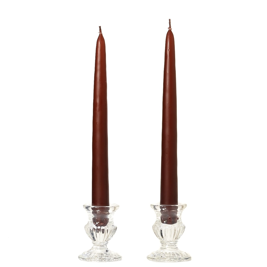 6 Pairs Taper Candles Unscented 8 Inch Brown Tapers .88 in. diameter x ...