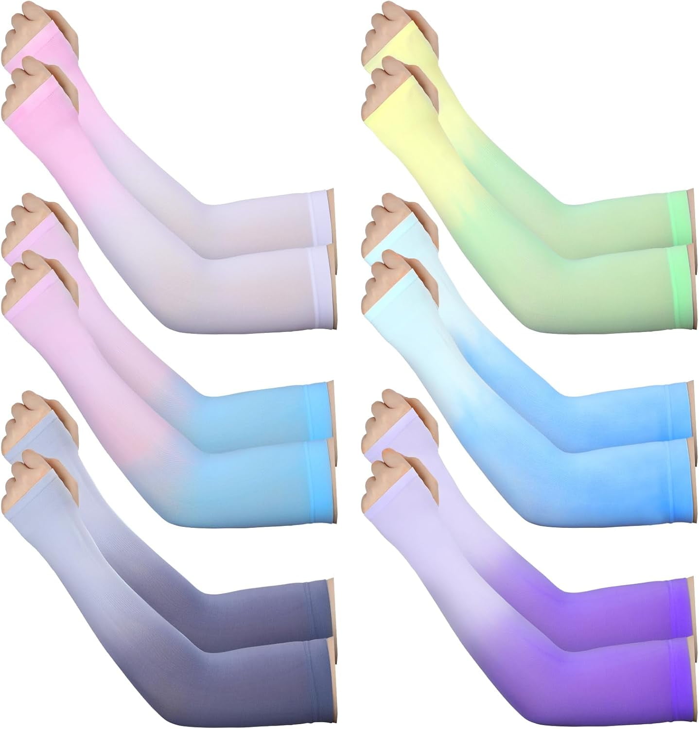 6 Pairs UV Sun Protection Arm Sleeves to Cover Arms for Women ...
