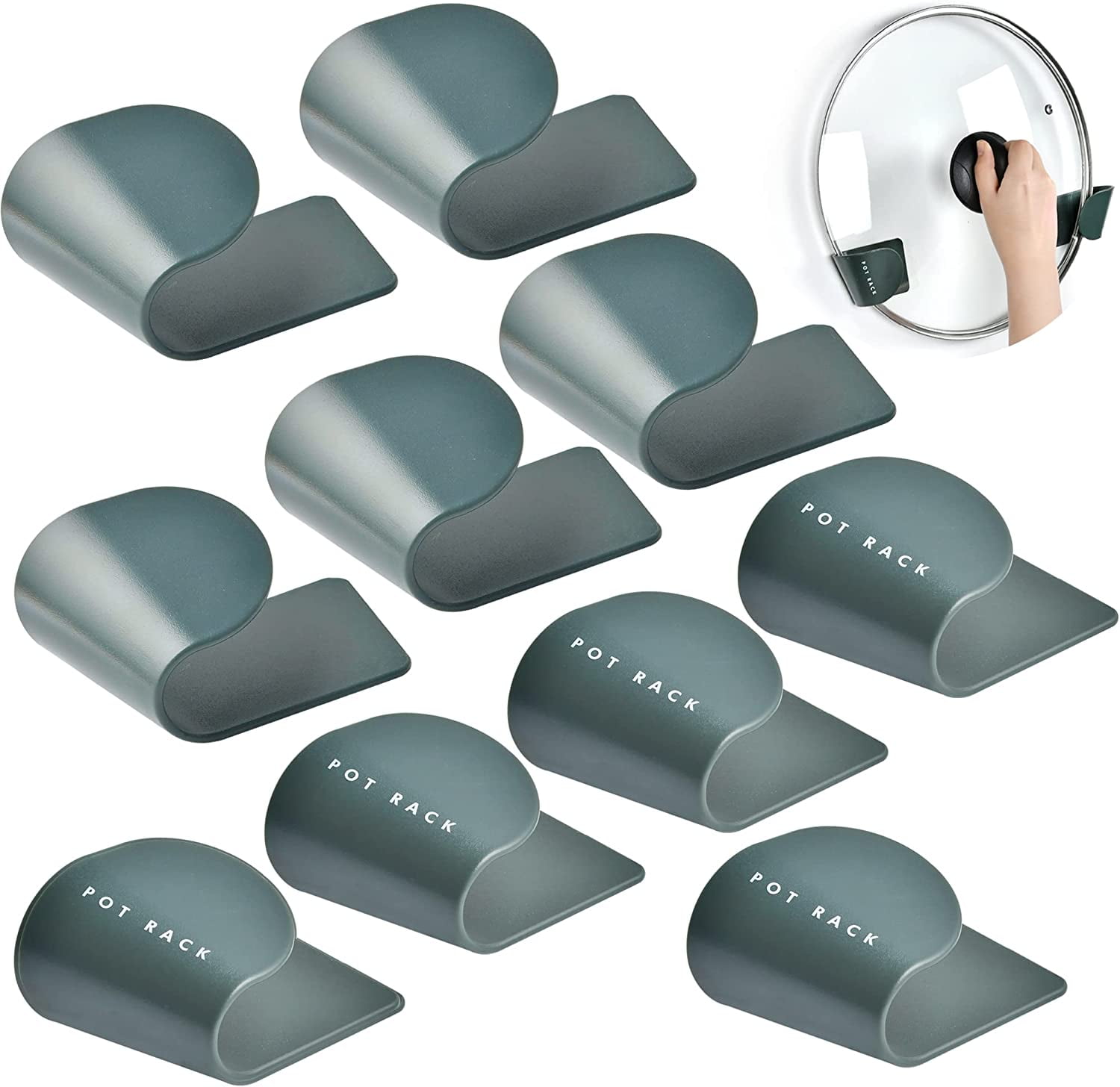 6 Pairs of Wall Mount Pot Lid Organizer Rack, Pot and Pan Organizer for ...