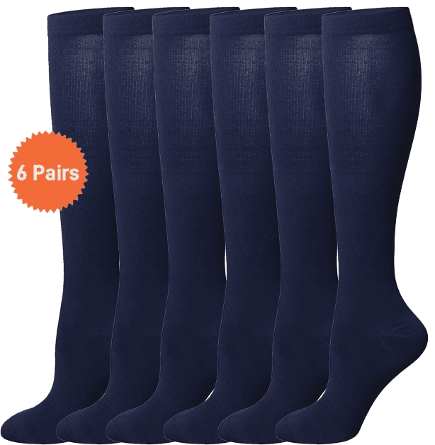 6 Pairs Wide Calf Compression Socks for Women Men: Syphoria Wide Calf ...
