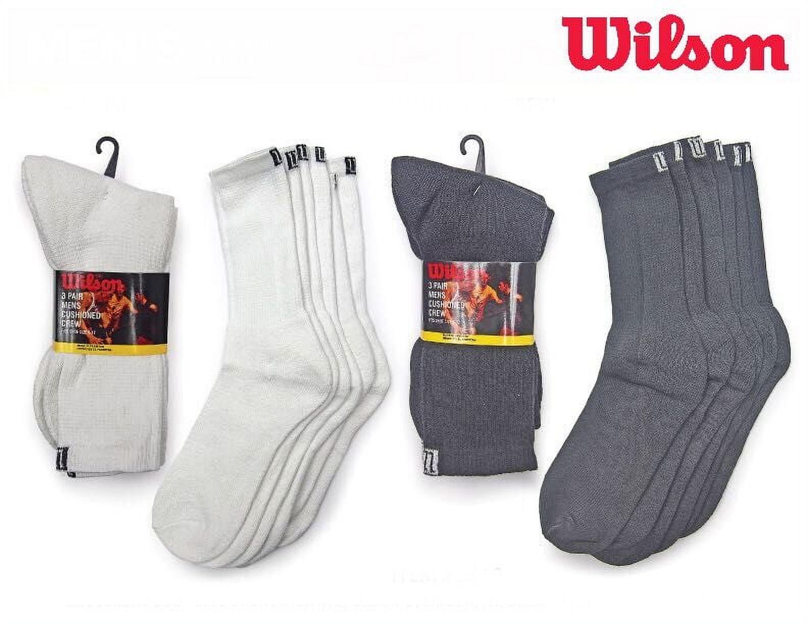 6 Pairs Wilson Men's Cushioned Crew Socks - Walmart.com
