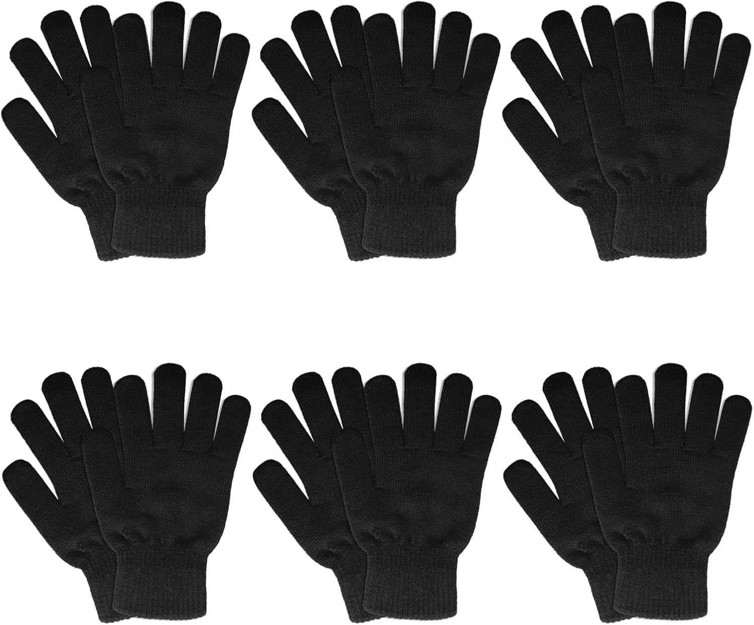 6 Pairs Winter Gloves for Women Men's Warm Knit Gloves for Clod Weather ...