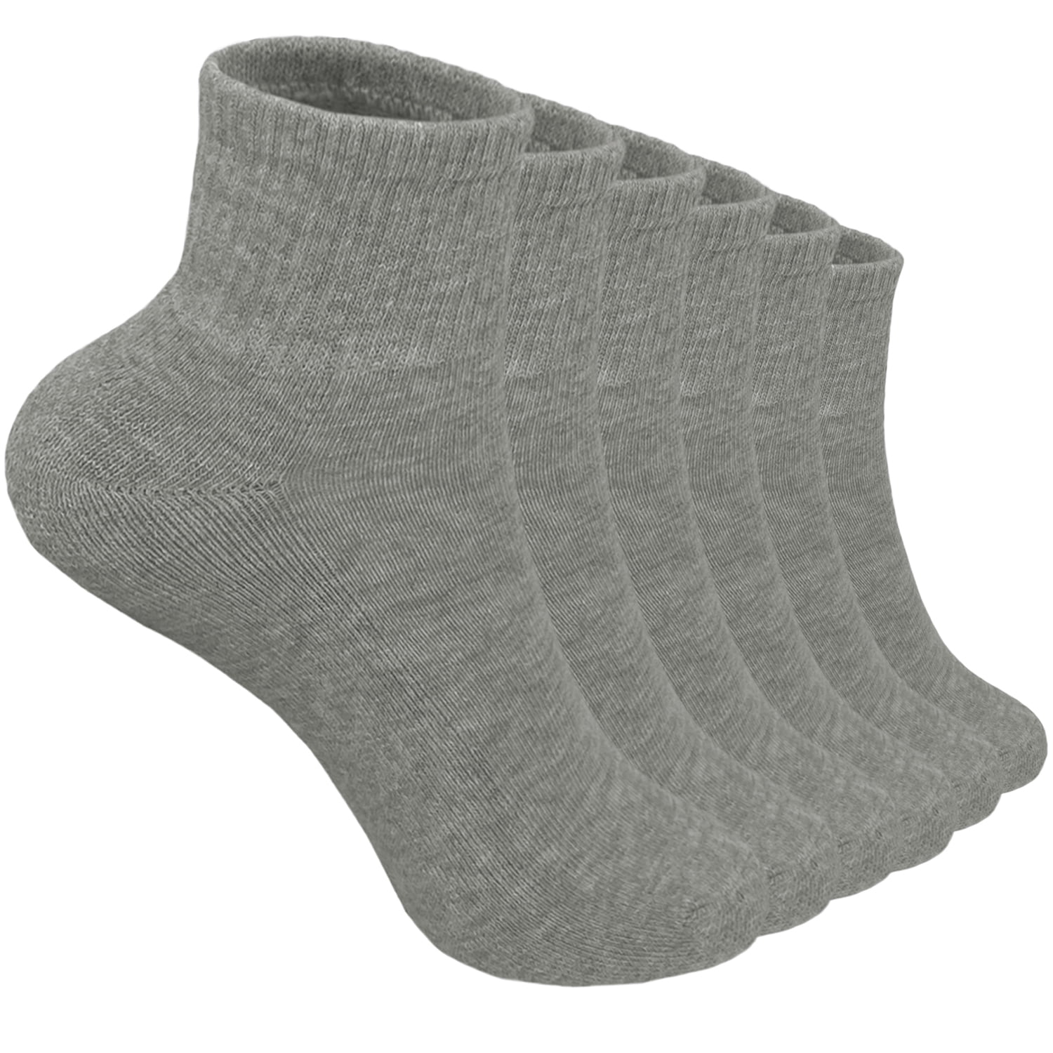 Glory Max 6 Pairs Women's Comfort Foot Cotton Socks, Gray Athletic ...