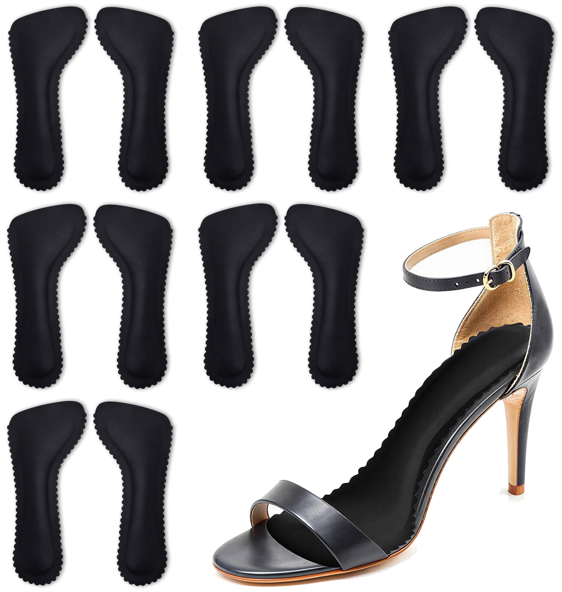 6 Pairs Women's High Heel Inserts, Heel Pads for Shoes, 3/4 Invisible ...
