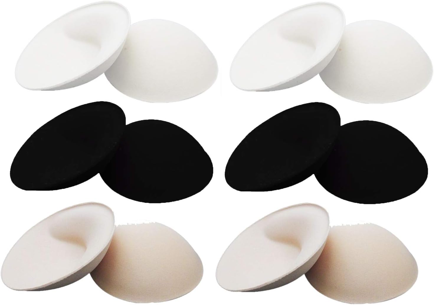 6-Pairs Women's Round Bra Inserts Pads for Sports Bra Bikini Tops Black ...