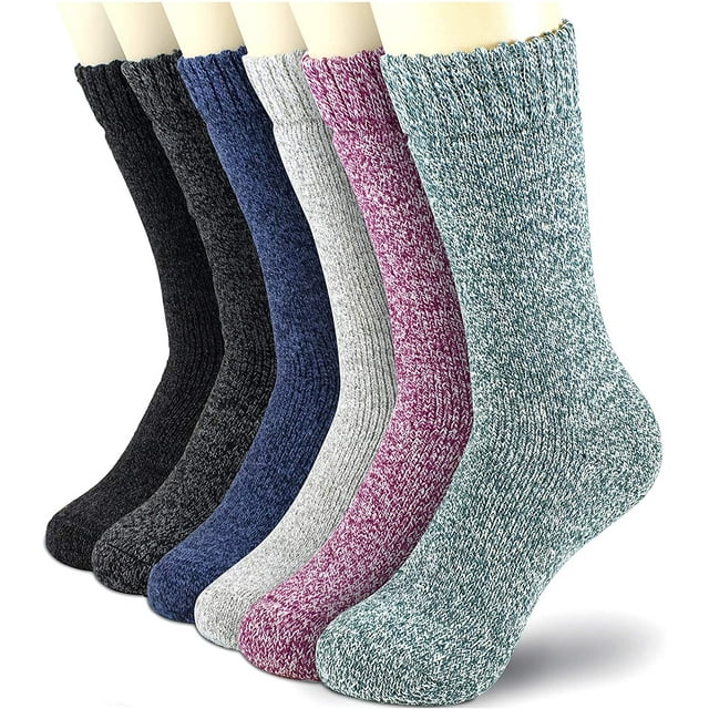 6 Pairs Women's Wool Merino Winter Thermal Boot Insulated Heated Socks ...