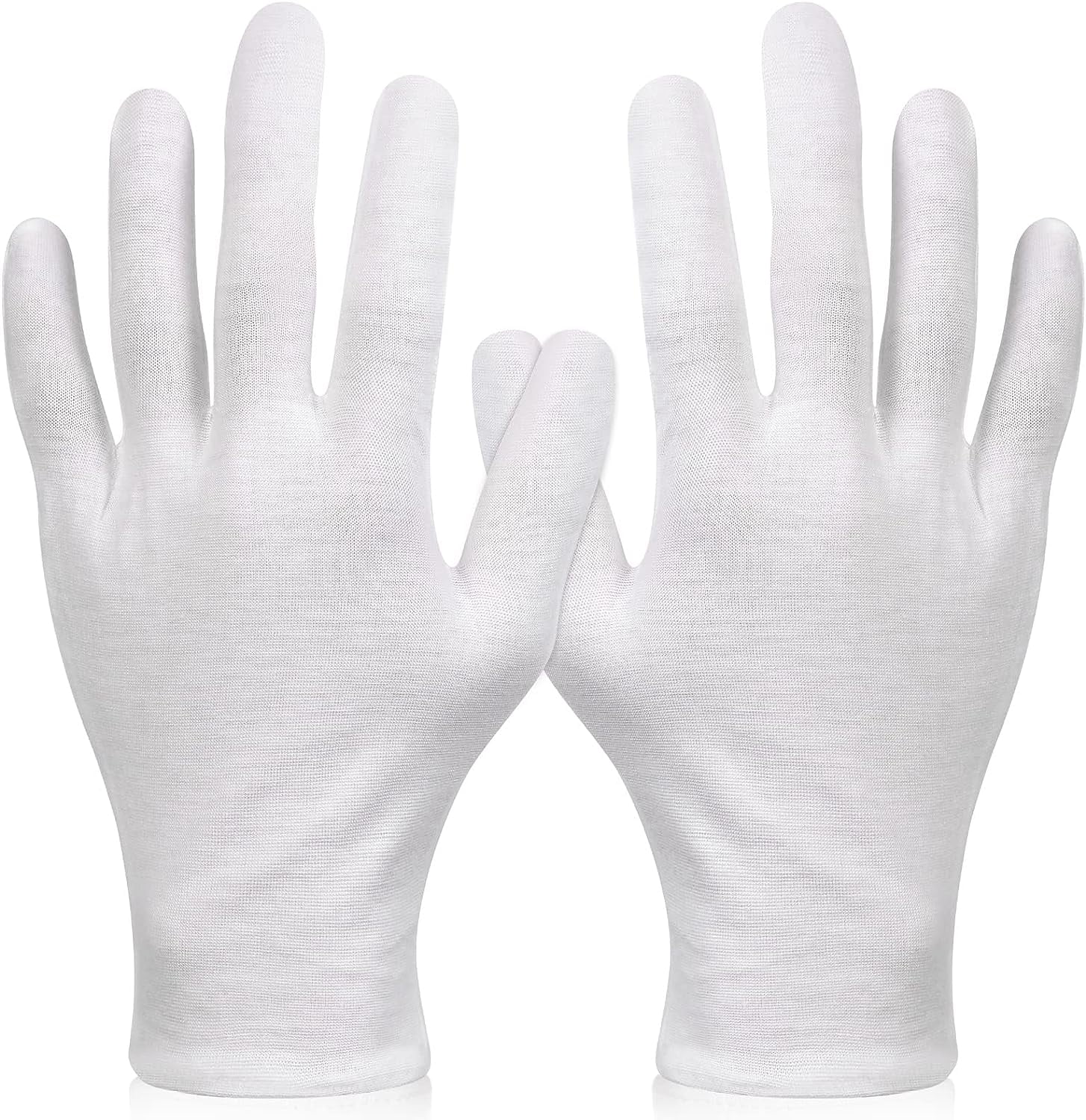 6 Pairs XL White Cotton Gloves for Dry Hand Moisturizing Cosmetic ...