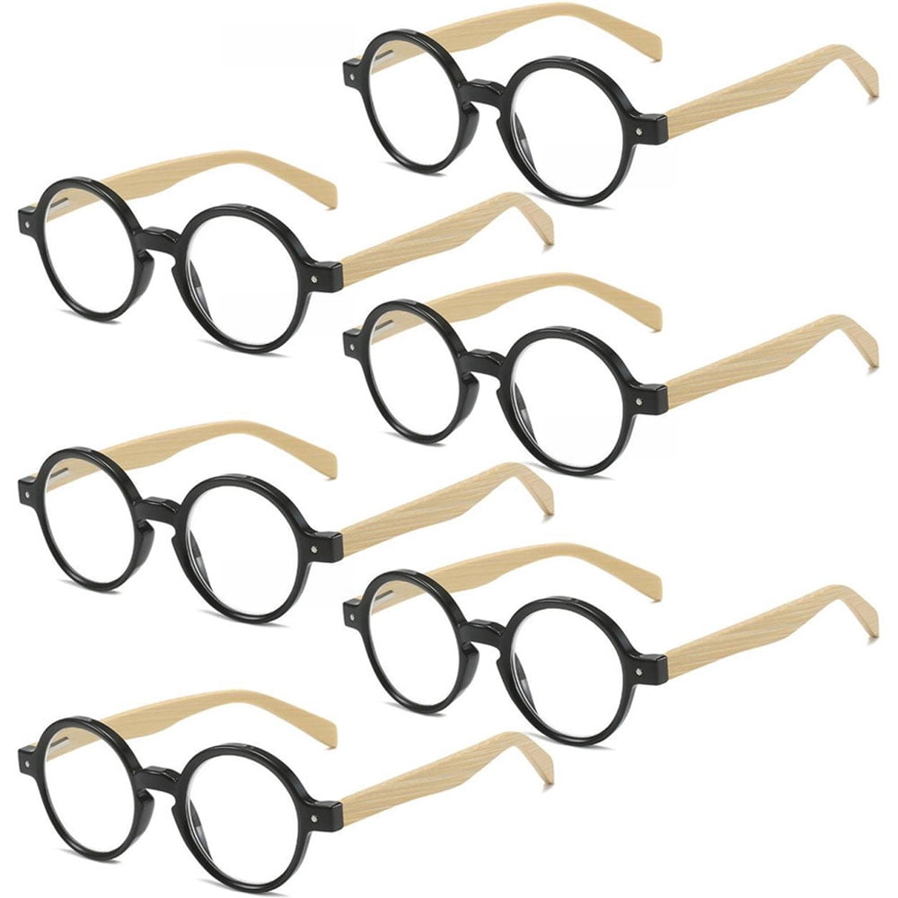 6 Pairs of Black 42mm Retro Round Reading Glasses for Men Harry Potter ...