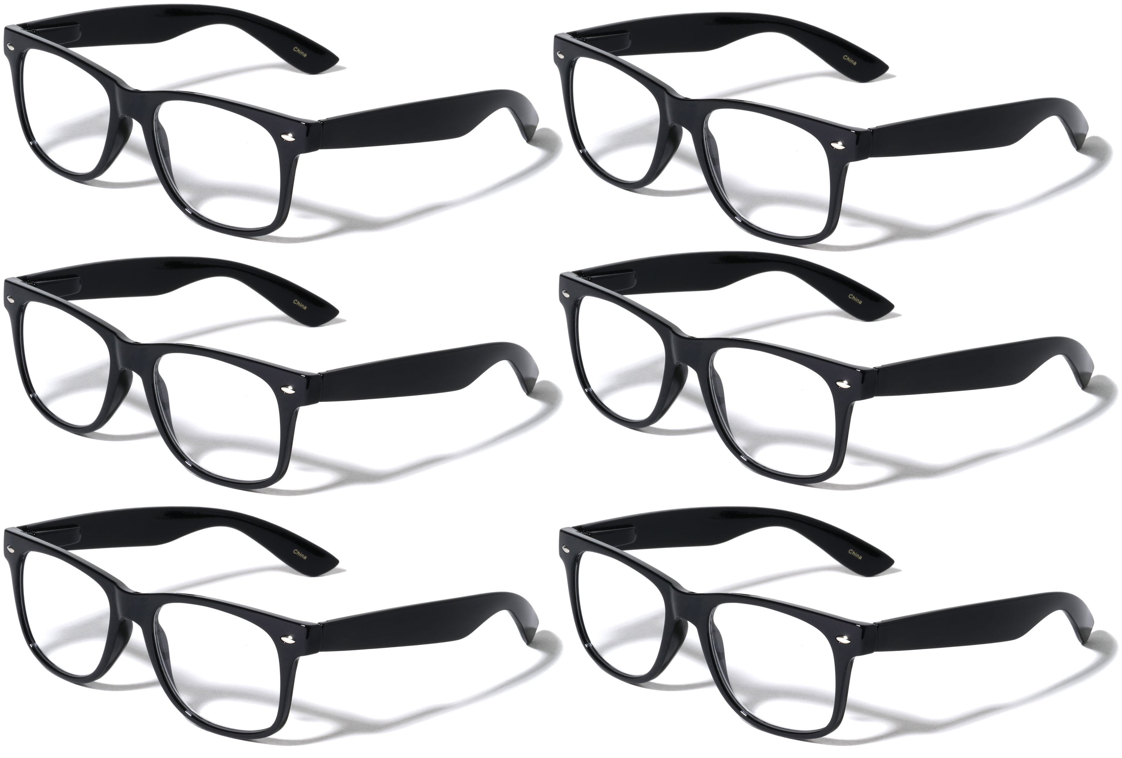 6 Pairs of Classic Comfortable Reading Glasses - Spring Hinge Neon ...