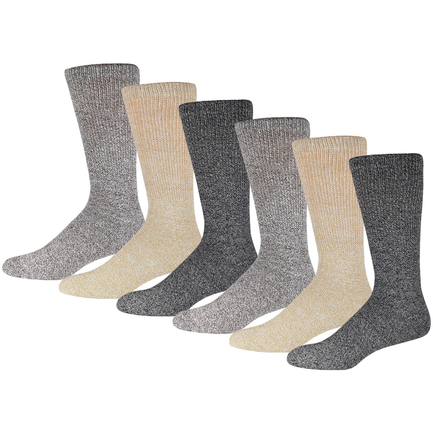 Warm Non-Binding Merino Wool Diabetic Thermal Socks, 6 Pairs, Assorted ...