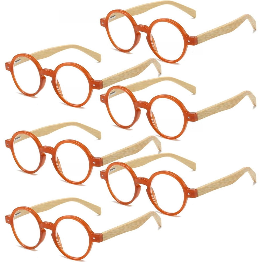 6 Pairs of Orange 42mm Retro Round Reading Glasses for Men Harry Potter ...
