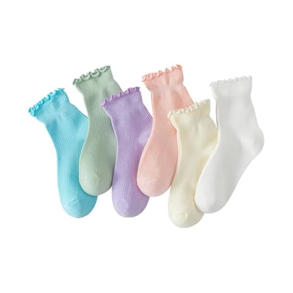 6 Pairs of Ruffle Socks Women, Cute Ruffle Ankle Socks - Walmart.com