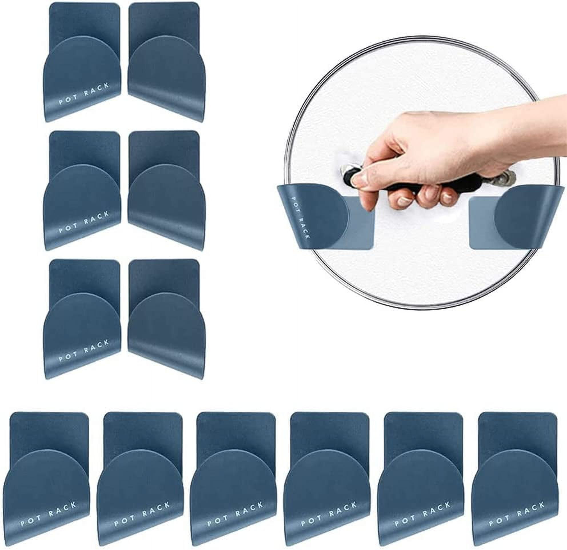 6 Pairs of Wall Mount Pot Lid Organizer, Adjustable Cabinet Door Pan ...