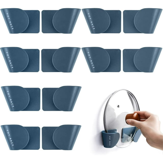 6 Pairs of Wall Mount Pot Lid Organizer, Cabinet Door Organizer Pot ...