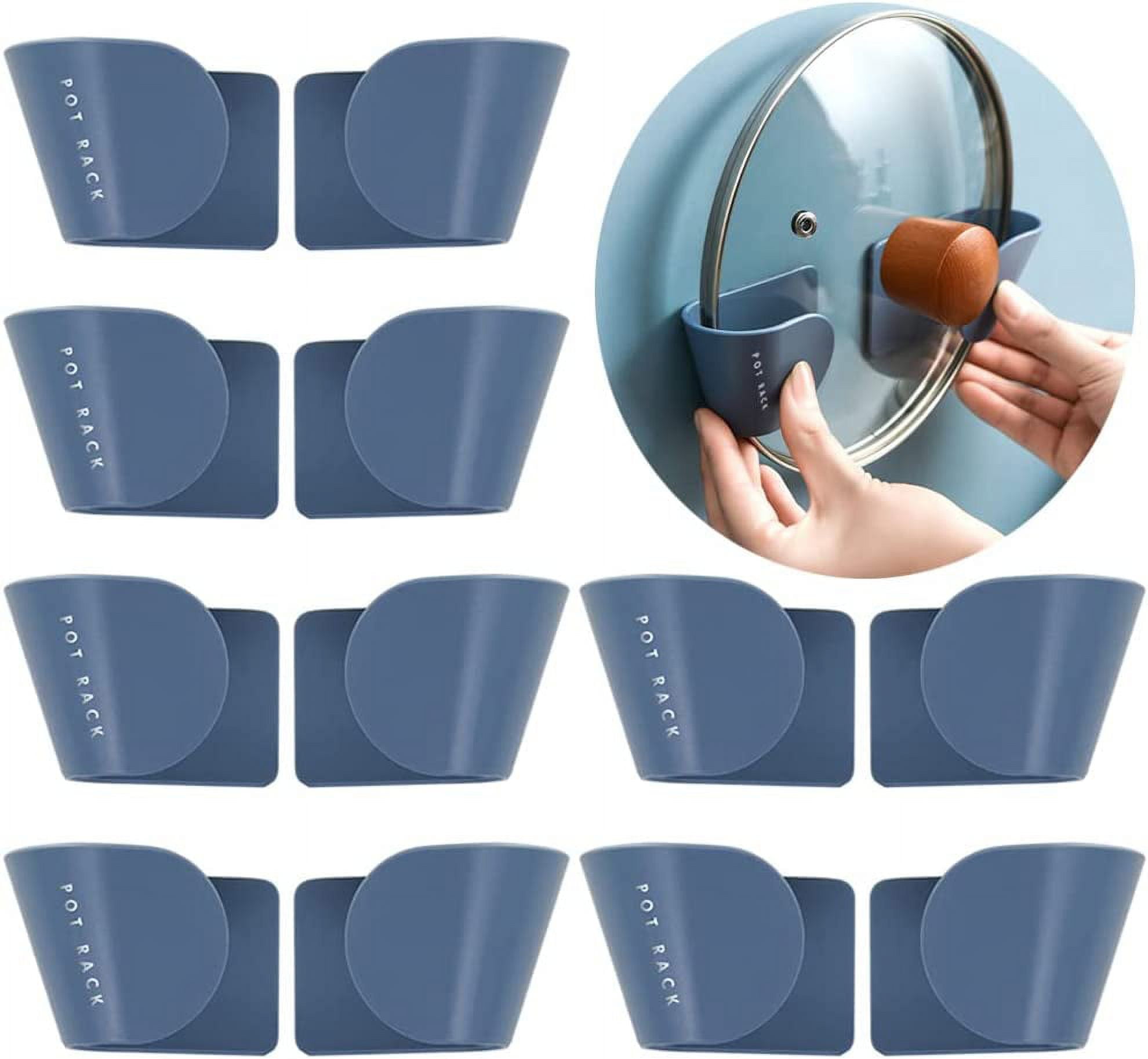 6 Pairs of Wall Mount Pot Lid Organizer, Cabinet Door Organizer Pot ...