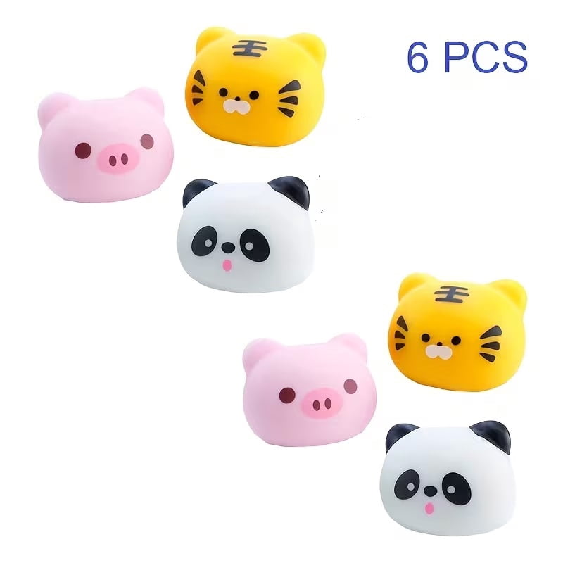 6 Panda, Pig and Tiger Stress Balls, Party Favors, Cute Dough Squid ...