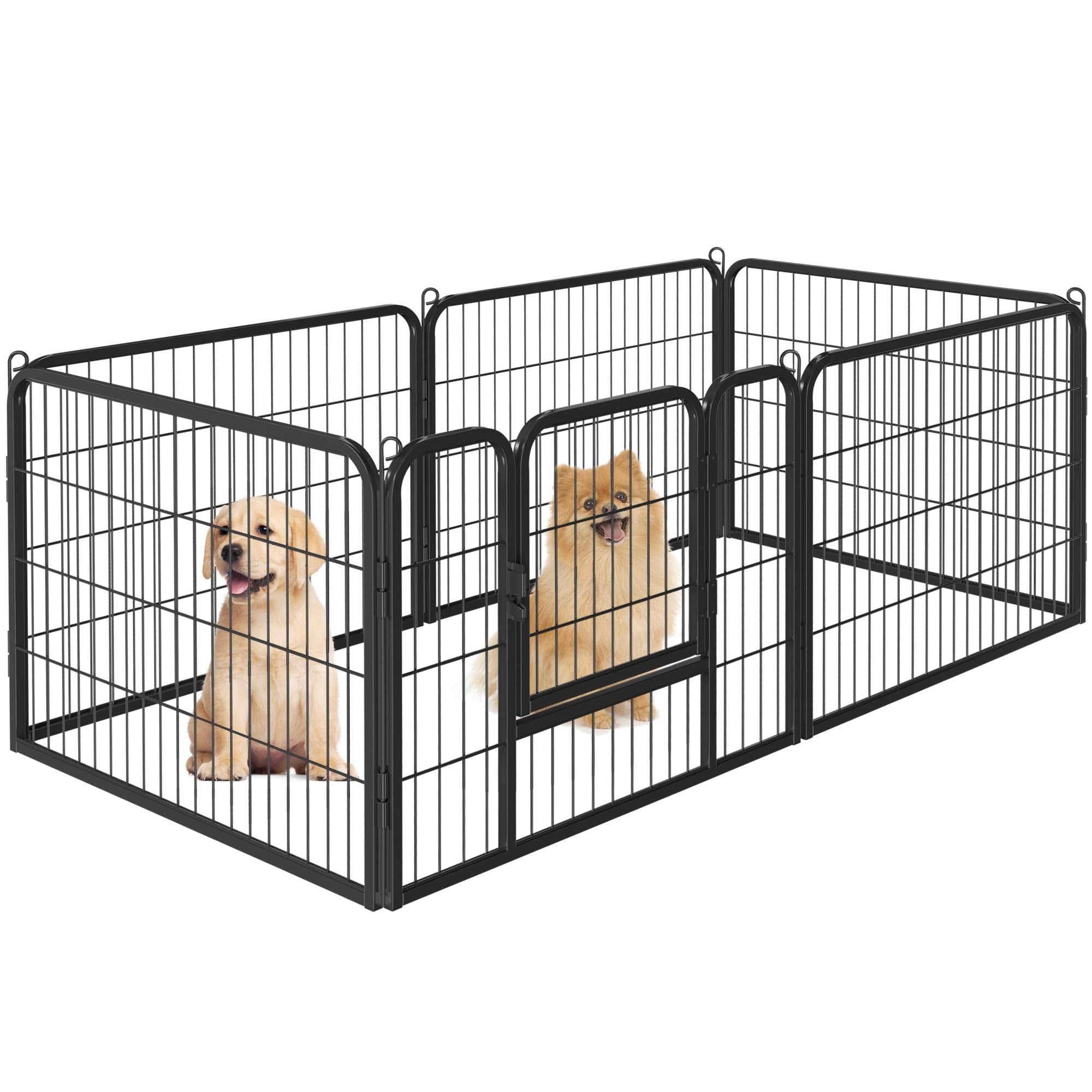 6 Panel 24 Inch Heavy Duty Pet Playpen for Dogs Cats Puppies Rabbits ...