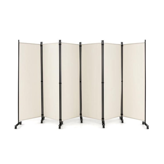 6 Panel 57 Feet Tall Rolling Room Divider on Wheels - Walmart.com