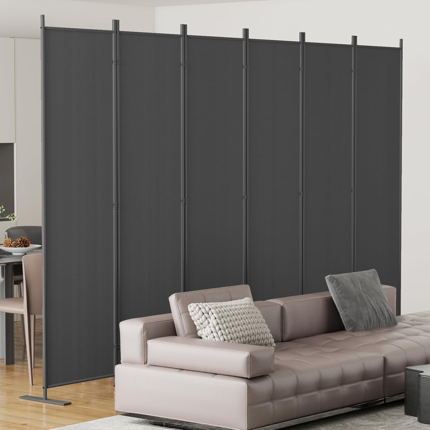 6-Panel 6 ft Tall Indoor Folding Room Divider, Portable Privacy Screen ...