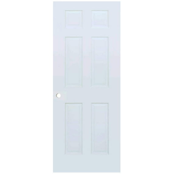 6-Panel Colonial White Interior Door Slab with Bore Hole - Walmart.com