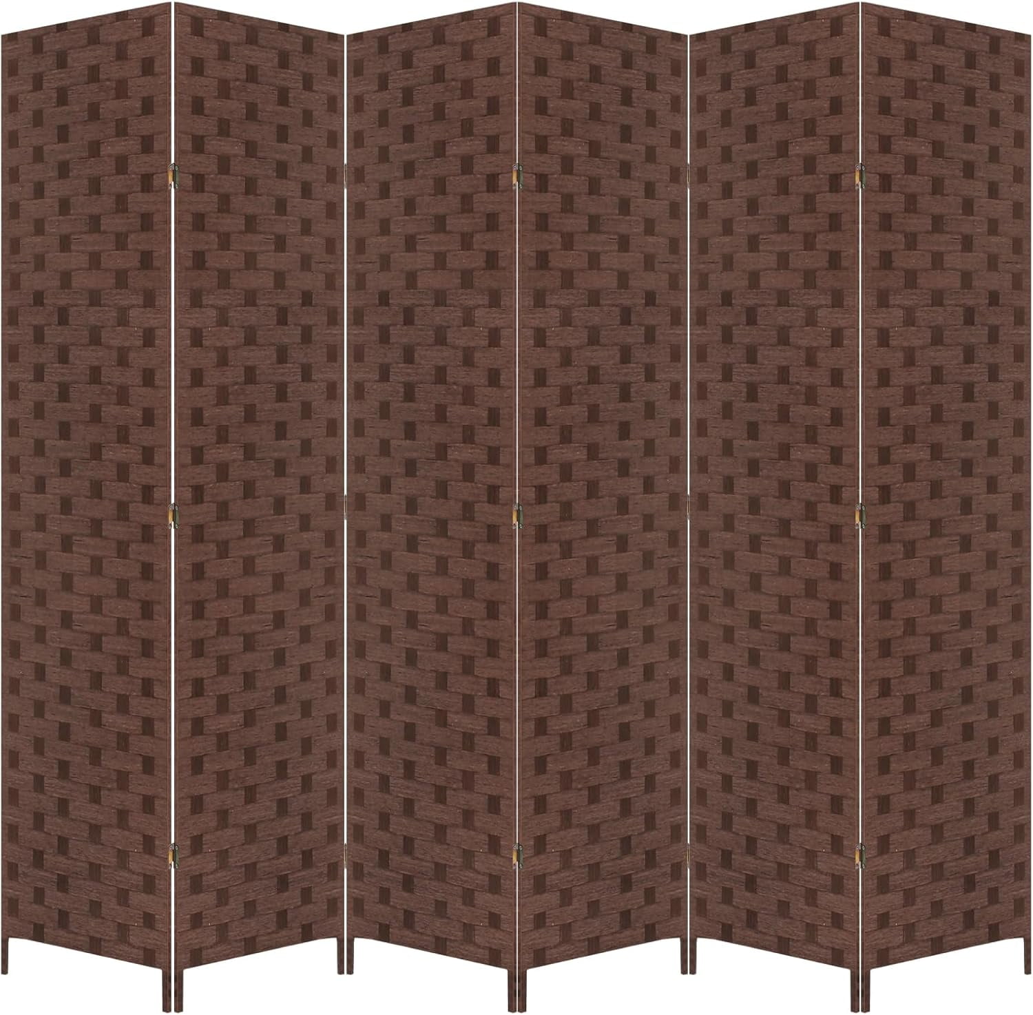6 Panel Folding Portable Partition Screen ，71”high， Room Divider Wood ...