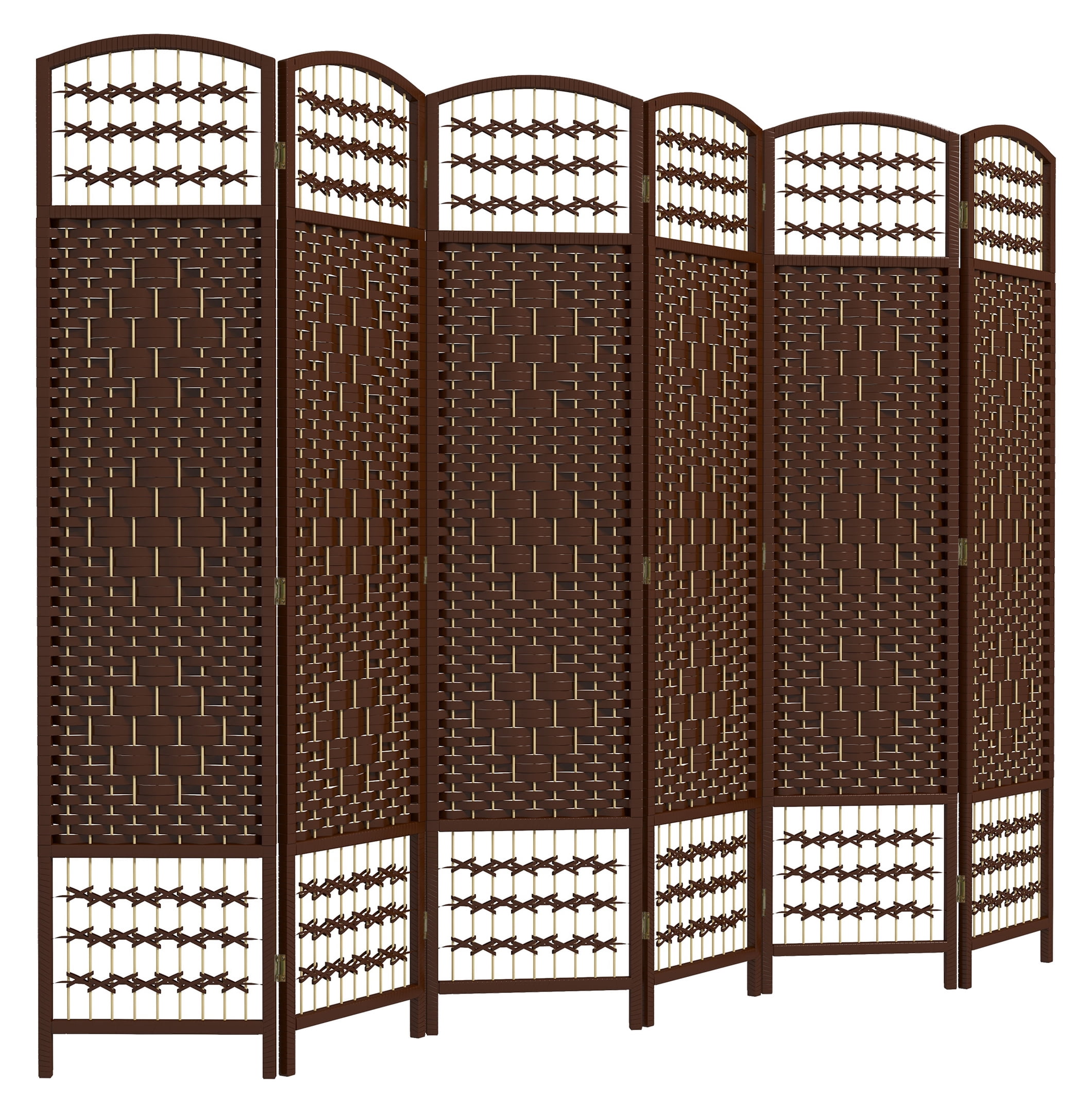 6 Panel Folding Room Divider Portable Privacy Screen Wave Fiber Room ...