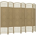 6 Panel Folding Room Divider Portable Privacy Screen Wave Fiber Room ...