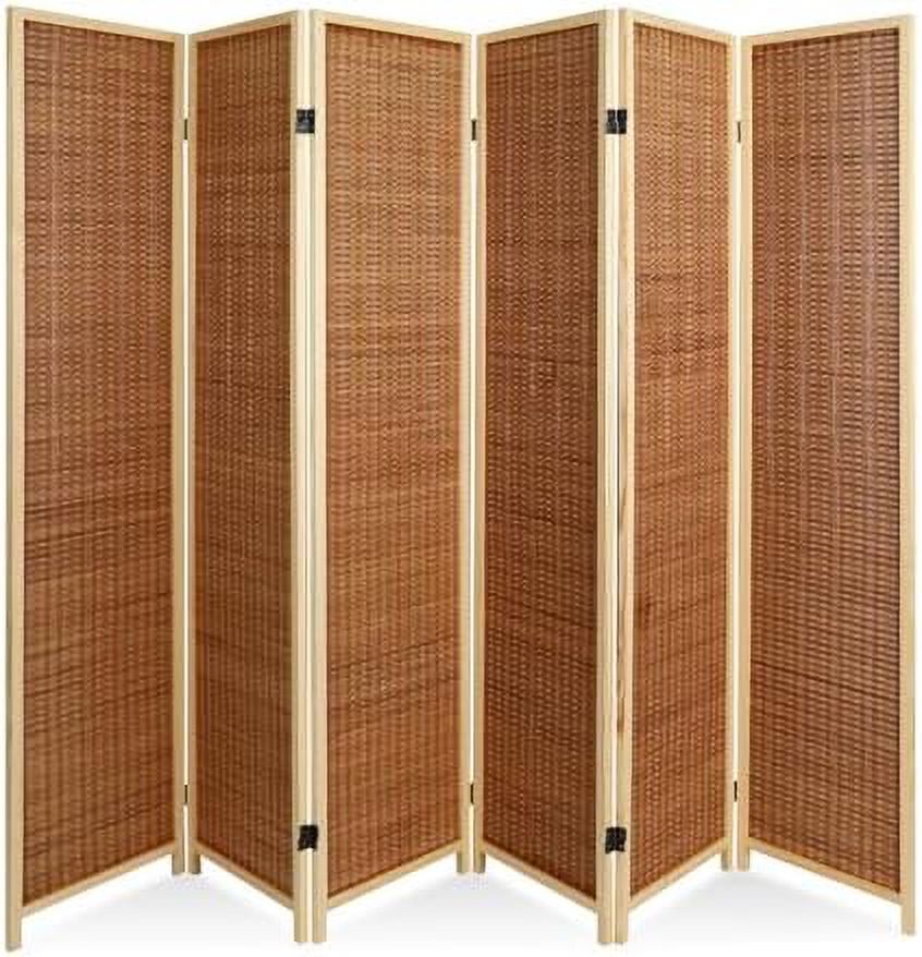 6 Panel Louver Room Divider 5.6ft Tall Wood Partition Room Dividers and ...