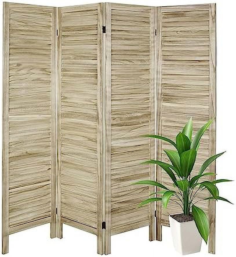6 Panel Louver Room Divider 5.6ft Tall Wood Partition Room Dividers and ...