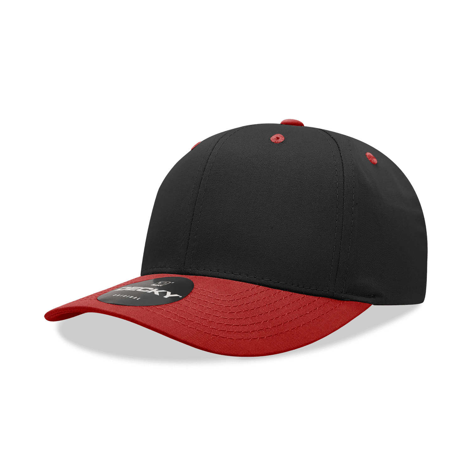 Decky 6022 6 Panel Mid Profile Structured Cotton Blend Cap-black/red ...
