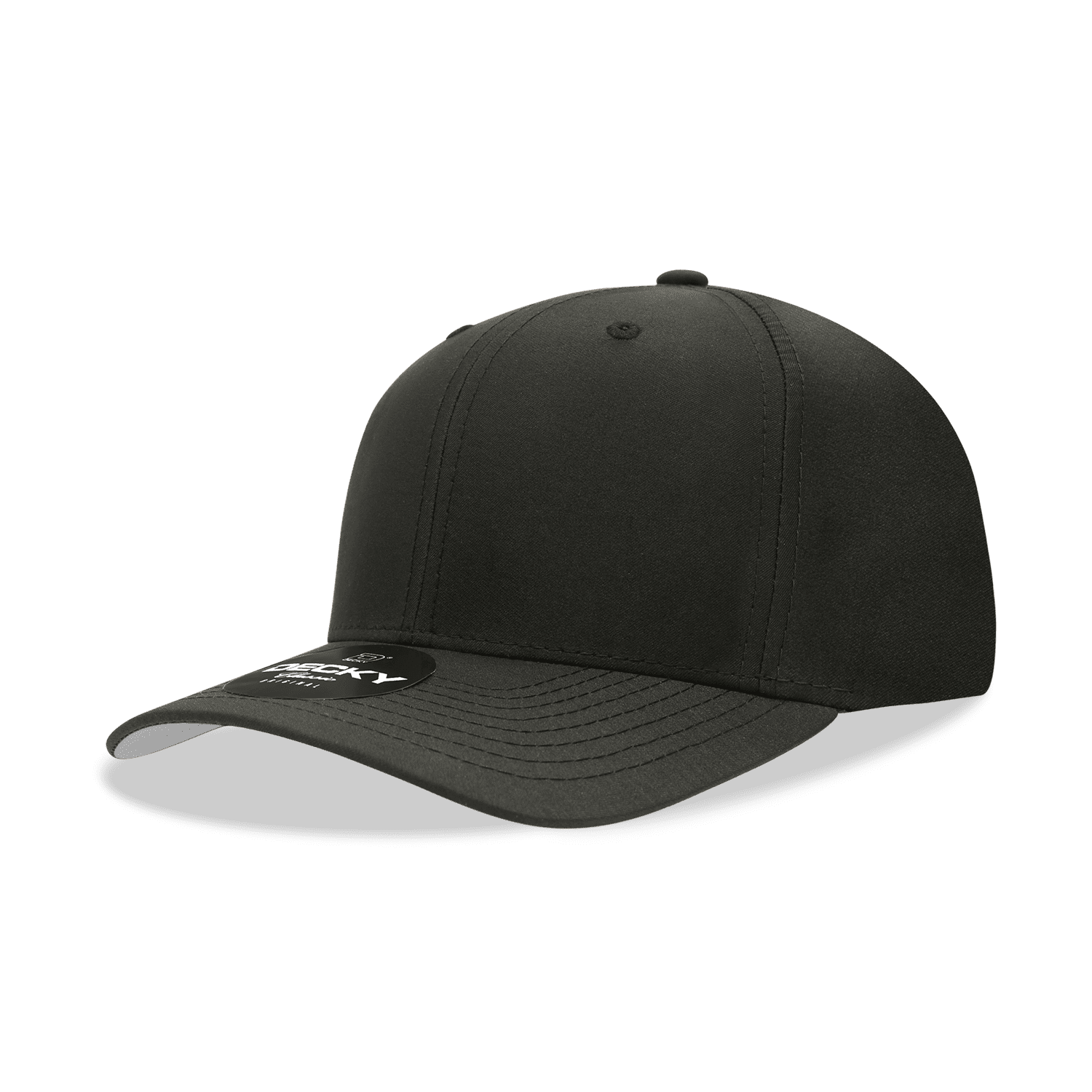 6 Panel Mid Profile Structured Performance Cap, Black, Black - Walmart.com