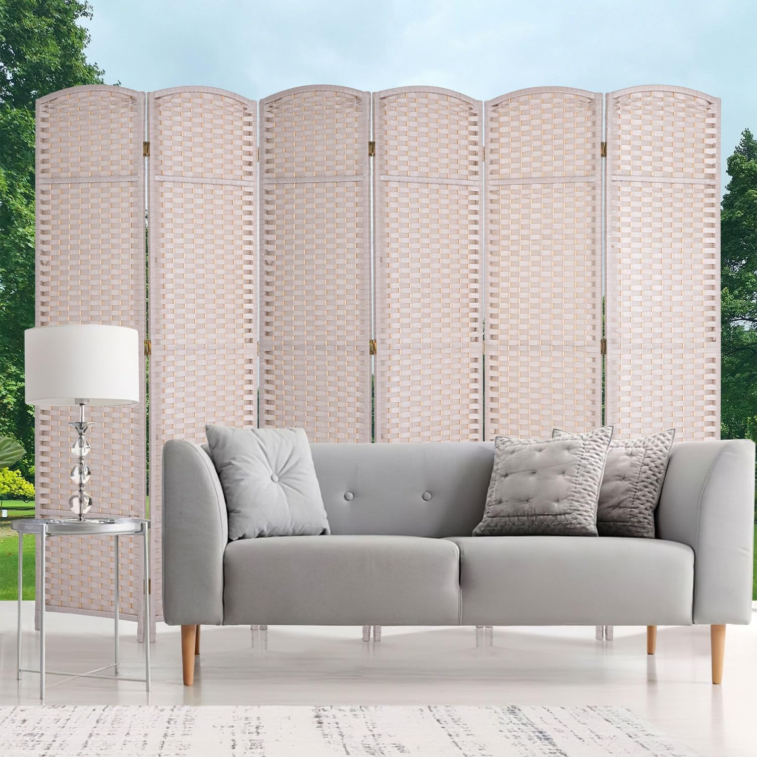 6 Panel Room Divider, 5.6 FT Tall Temporary Wall Room Partitions and ...