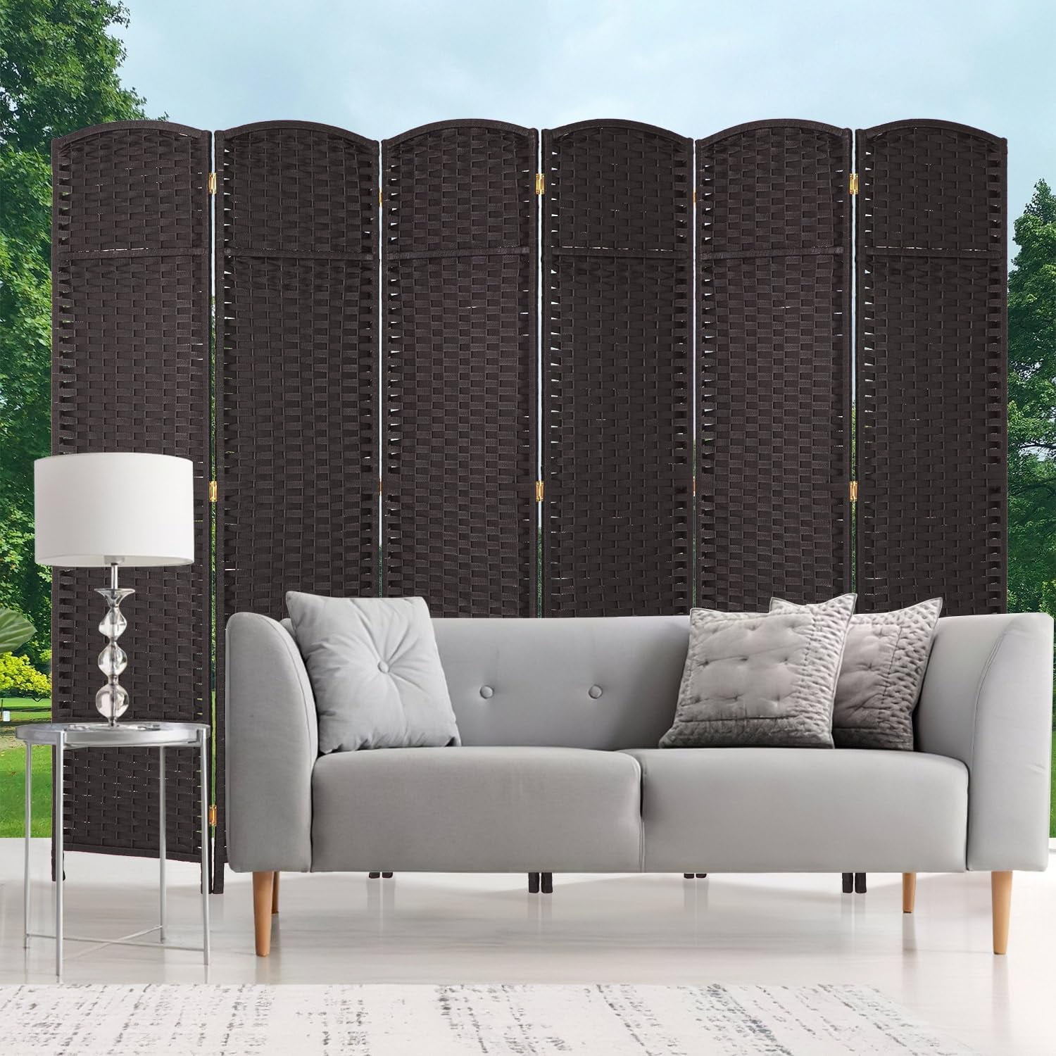 6 Panel Room Divider, 5.6 FT Tall Temporary Wall Room Partitions and ...