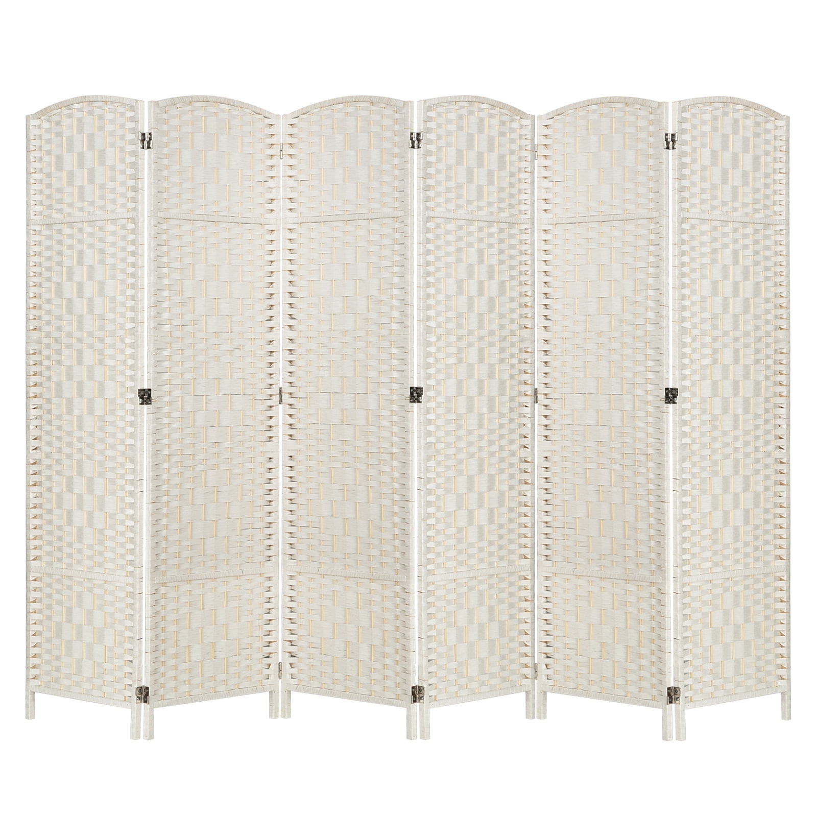 6-Panel Room Divider, 6 ft Office Partition Walls Wood Divider Folding ...