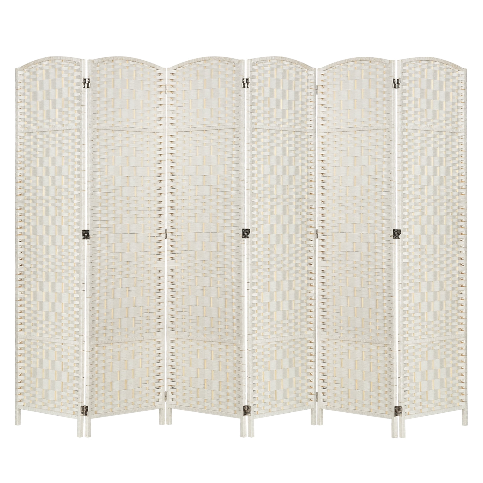 6-Panel Room Divider, 6 ft Office Partition Walls Wood Divider Folding ...