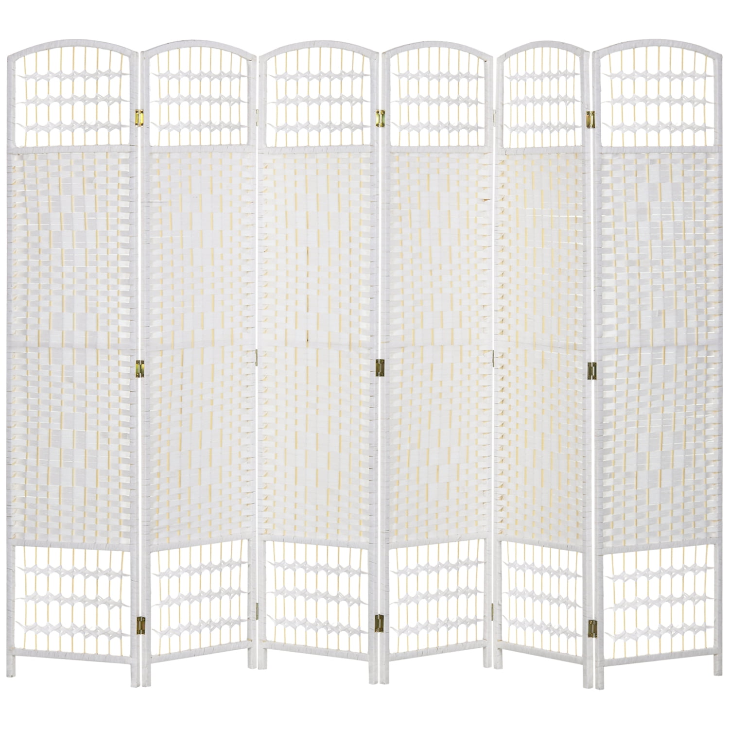 6 Panel Room Divider Folding Privacy Screen 5.6‘ Room Separator Wave ...