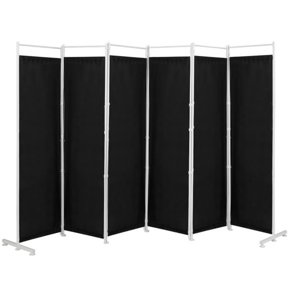 6-Panel Room Divider Folding Privacy Screen w/Steel Frame Decoration ...