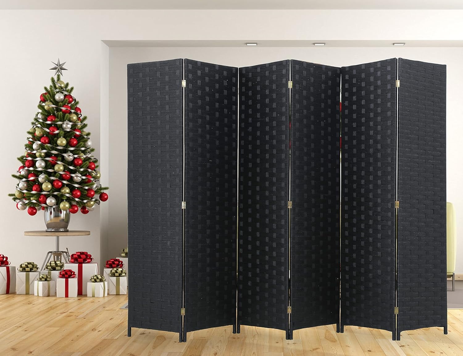 6 Panel Room Divider Handwork Wood Mesh Woven Room Dividers and Folding ...