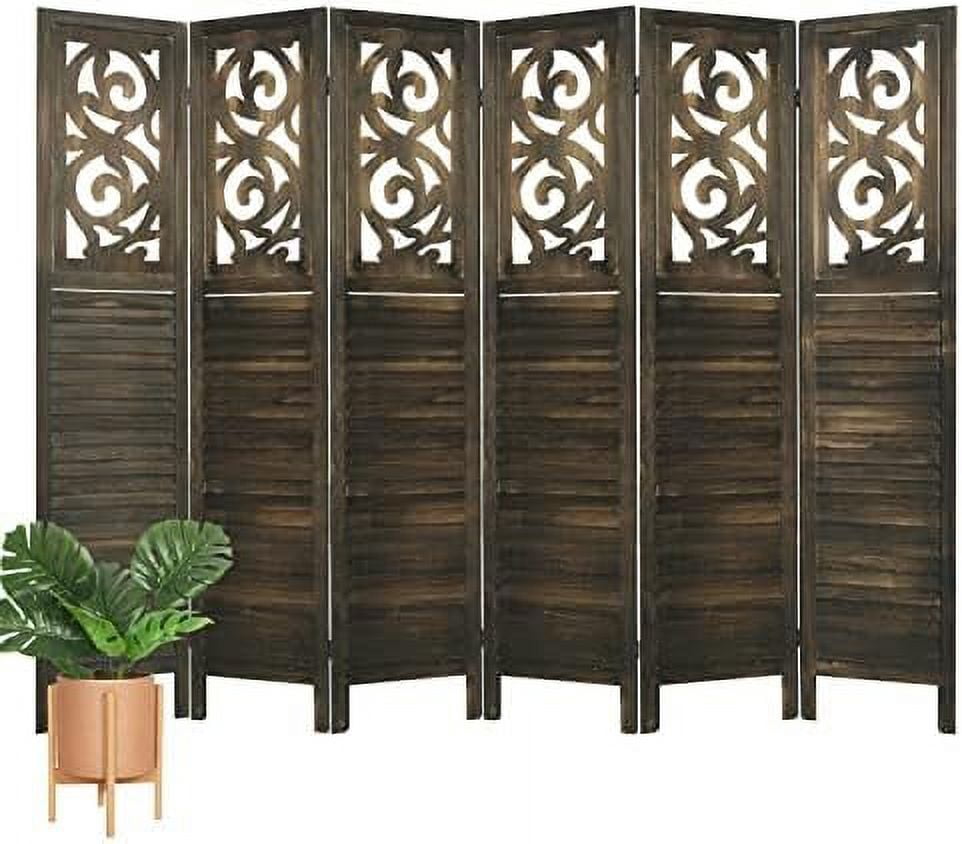 6 Panel Room Dividers Fully Assembled 5.6Ft Carved Room Dividers and ...
