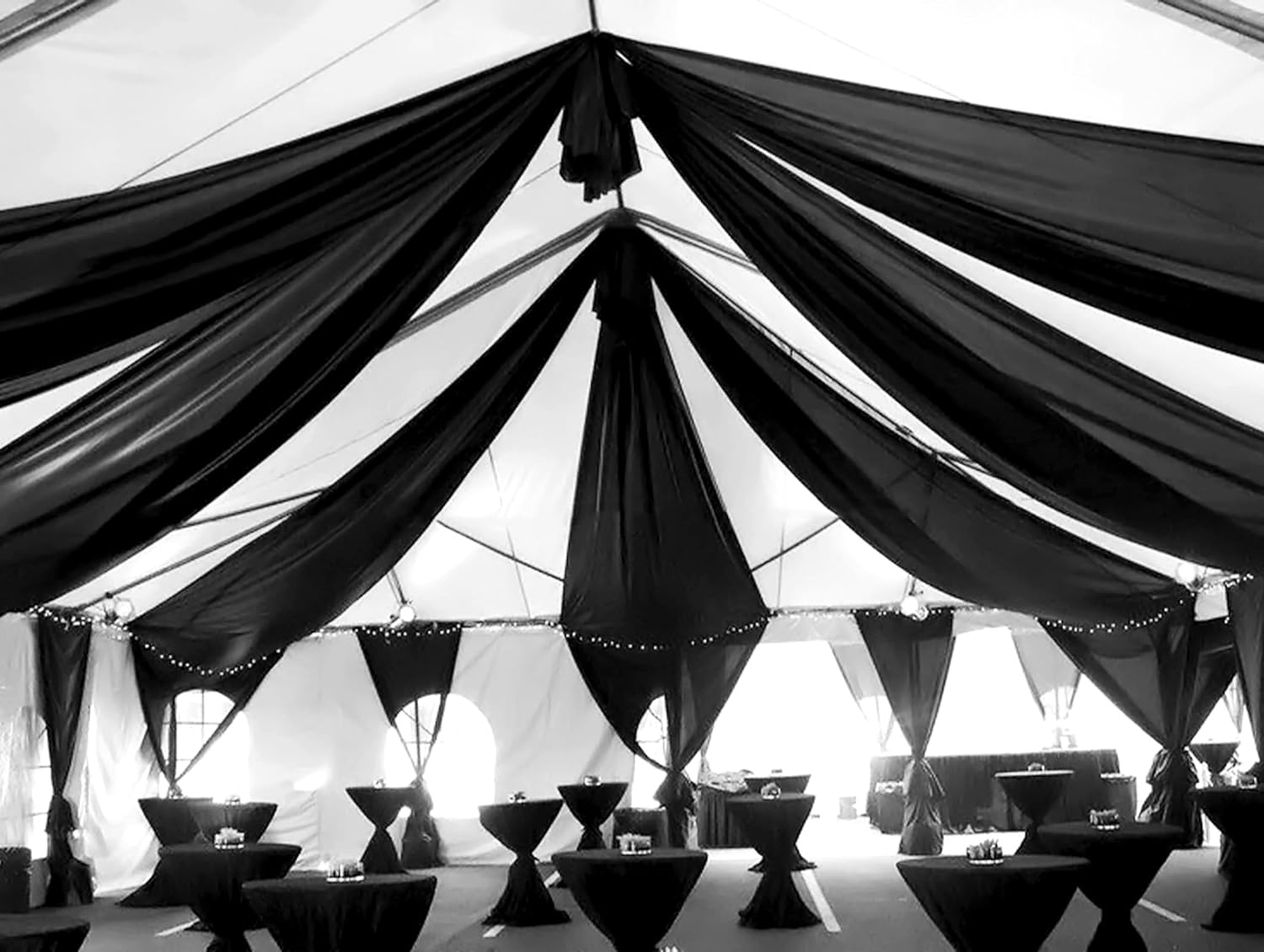 6 Panels Black Ceiling Drapes 5ftx20ft Wedding Chiffon Fabric Arch ...