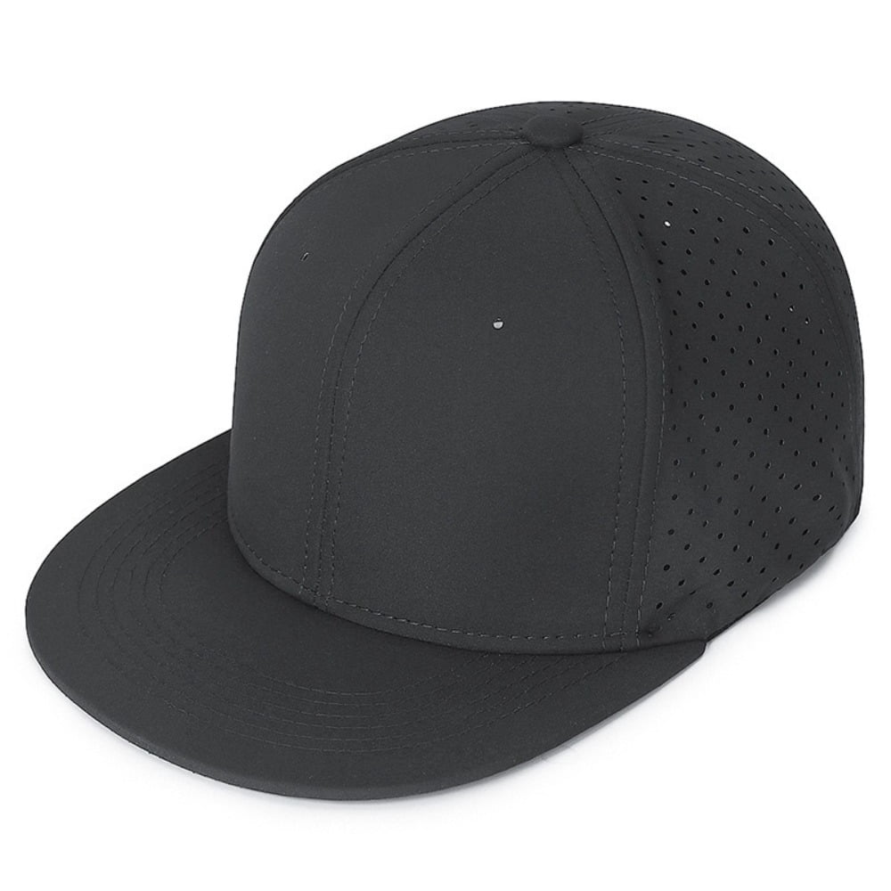 6 Panels Full Closed Solid Hip Hop Hat Flat Brim Stretchy Caps Mens ...