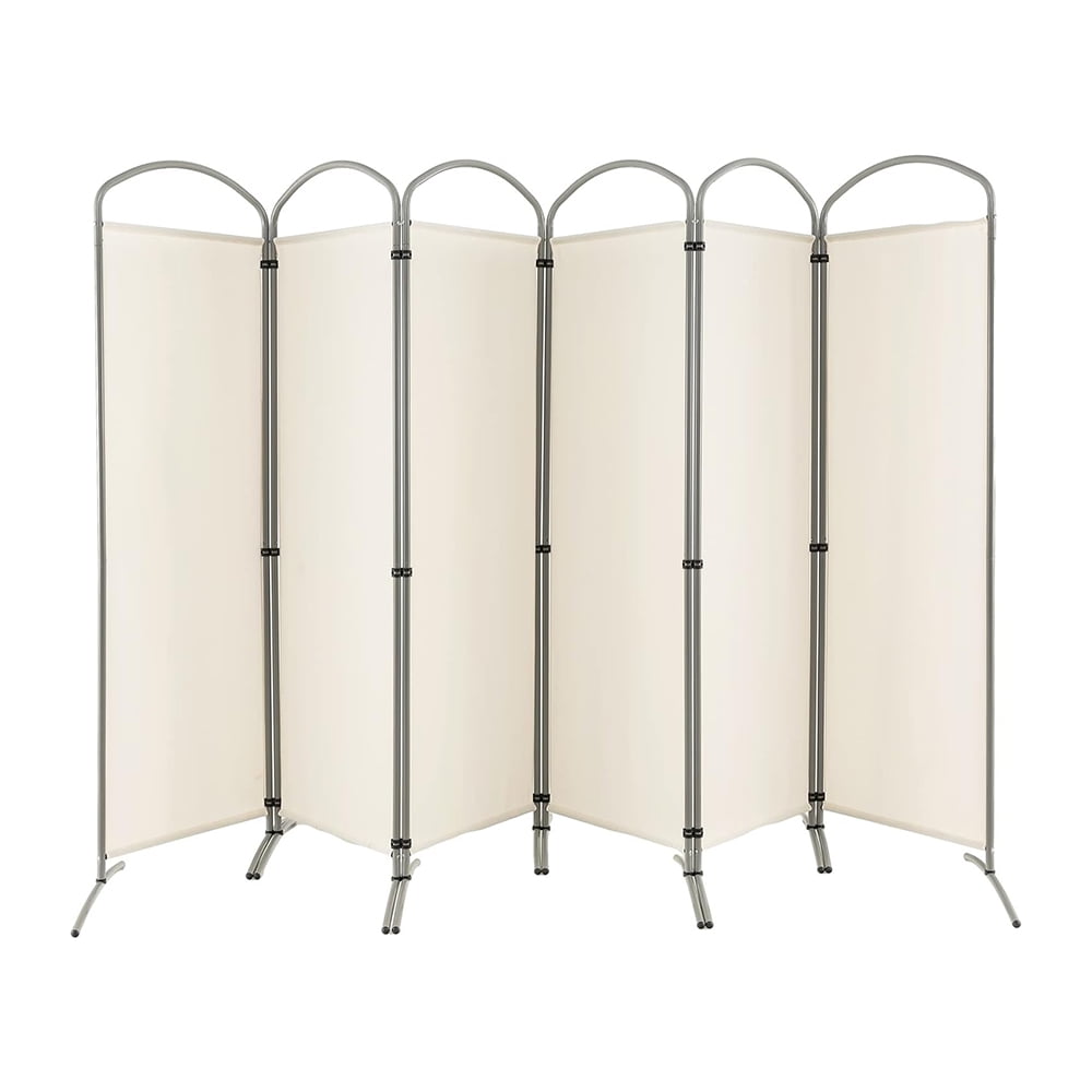 6 Panels Room Divider, 6 Ft Folding Privacy Screen, Freestanding Fabric ...