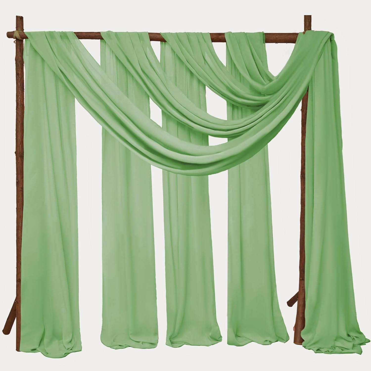 6 Panels Sage Green Wedding Arch Drapery 28" x 20Ft Wedding Arch ...